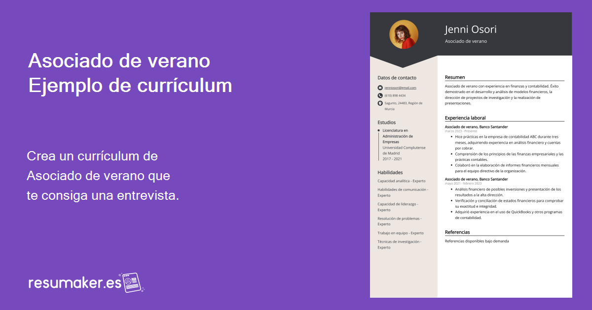 Ejemplos de Curriculum Vitae Asociado de verano (Plantilla y 20+ Consejos)