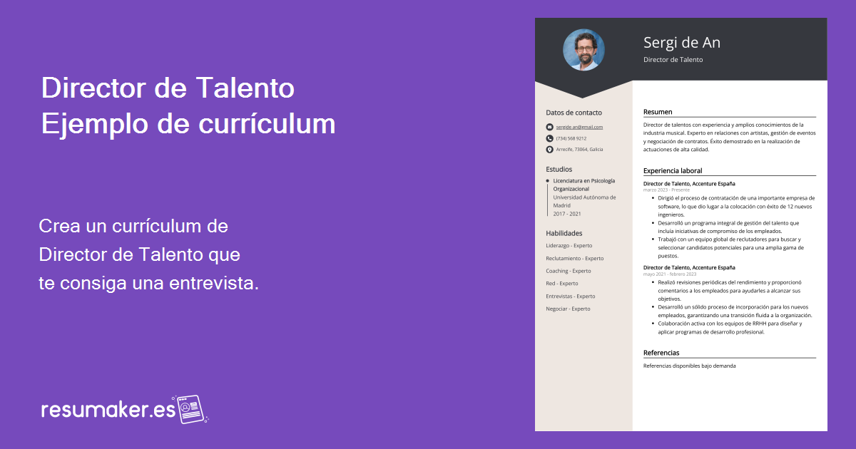 Ejemplos de Curriculum Vitae Director de Talento (Plantilla y 20+ Consejos)