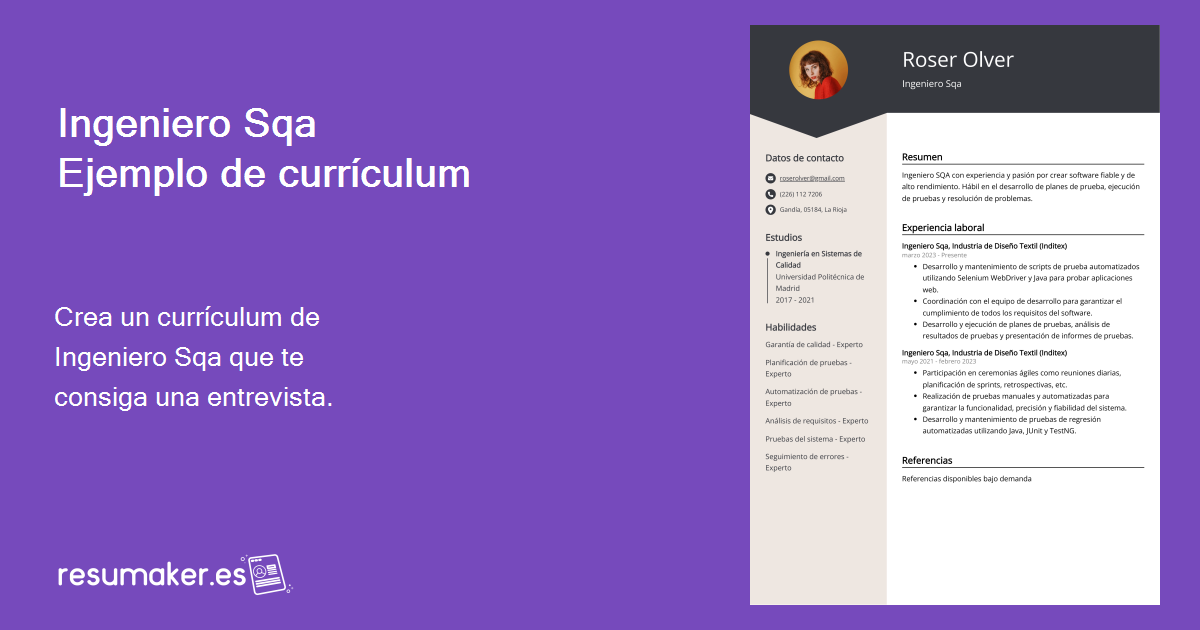 Ejemplos de Curriculum Vitae Ingeniero Sqa (Plantilla y 20+ Consejos)