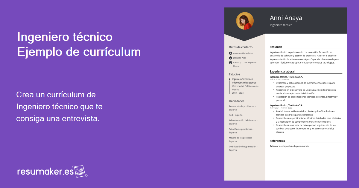 Ejemplos de Curriculum Vitae Ingeniero técnico (Plantilla y 20+ Consejos)
