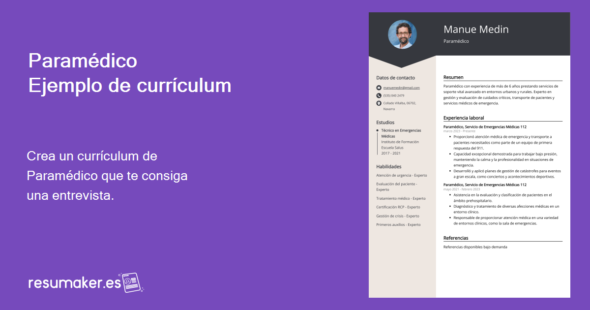 Ejemplos de Curriculum Vitae Paramédico (Plantilla y 20+ Consejos)