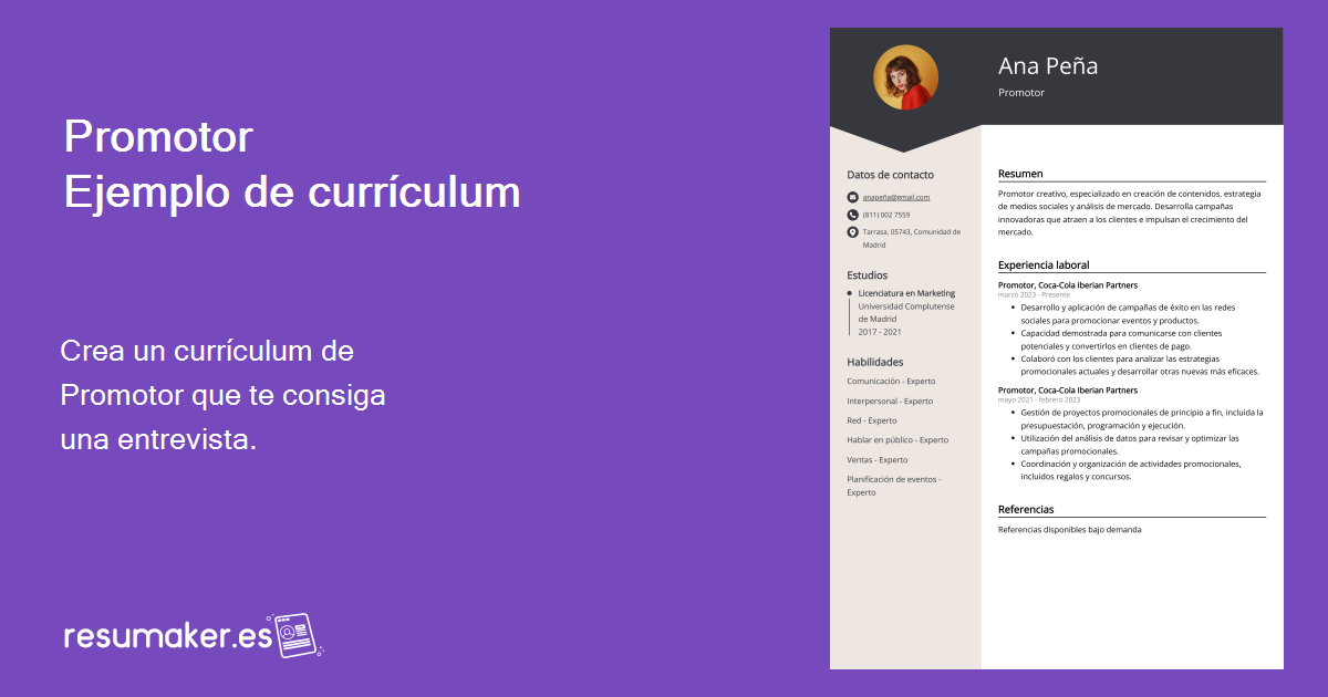 Ejemplos de Curriculum Vitae Promotor (Plantilla y 20+ Consejos)
